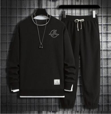 China 2023 Spring and Autumn hoodie set men's waffle crewneck hoodie trousers for sale