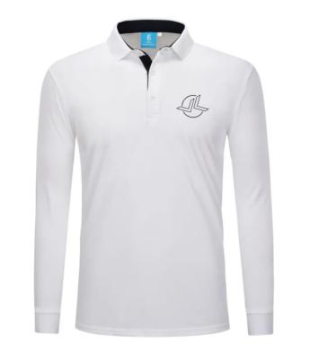 China Linen fabric long sleeve T-shirt company advertising culture POLO shirt printed logo for sale