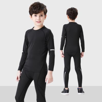 China Children's tights training jerseys boys girls long sleeve autumn winter basketball football uniform sports base fitness clothes for sale