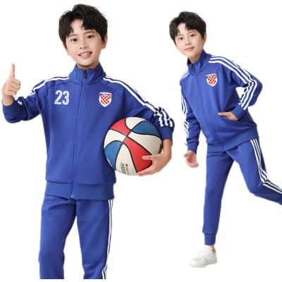 China Children's football training suit men's autumn winter team wear group  customized soccer jersey long sleeve game warm-up uniform for sale