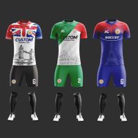 China Quantity customized OEM ODM soccer set Boys and girls kids men long and short sleeve jersey football games training team uniform for sale