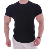China Light board sports fitness short-sleeved t-shirt men's round neck stretch training exercise tights multi color for sale