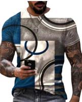 China 22 23 Summer new short sleeve fashion trend men's printed T-shirt crewneck half sleeve casual top for sale