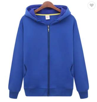 China New zipper solid color hoodie work clothes men's and women's sportswear couple's hooded long-sleeved coat (adult) for sale