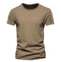 China Solid Color Casual Sports Outfit breathable Cotton V Neck T Shirt for sale