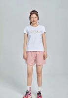 China Women Crew Neck Short Sleeve Top Sweat Absorbing Breathable Women'S Sports Shorts for sale