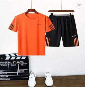 China Boys' And Girls' Sports Short Sleeve Suit Medium Quick Dry Loose Clothes for sale