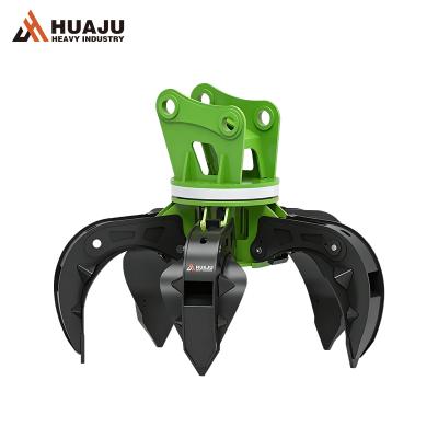China NM400 Steel Orange Peel Grapple 360 Degree Rotary Hydraulic Excavator Attachment for sale