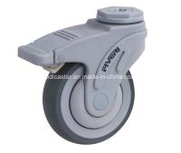 China K5814-736 135kg Maximum Load All Plastic Bracket Casters with Bolt Hole Brake TPR for sale