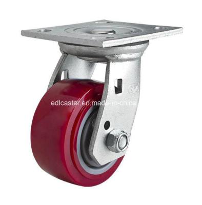 China High Load Capacity 350kg Plate Swivel TPU Caster for Heavy Duty 4