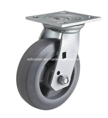 China Edl 350kg Plate Swivel TPE Caster 6mm Thickness 7016-56 for Heavy-Duty Applications for sale