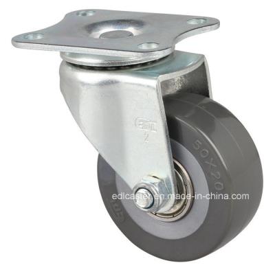 China 40kg Grey 2mm Thickness Edl Mini Plate Swivel PU Caster 2612-76 for Caster Application for sale