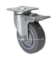 China Edl Mini 2.5 Inch 40kg Plate Brake PU Caster for Grey Color and Caster Application for sale