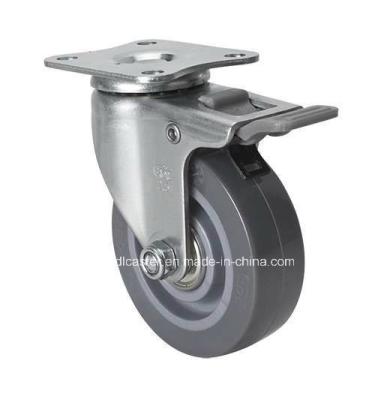 China Edl Mini 2.5 Inch 40kg Plate Brake PU Caster for Grey Color and Caster Application for sale