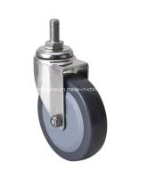 China 75mm Diameter Stainless Threaded Swivel PU Caster S3433-74 for Customized Request for sale