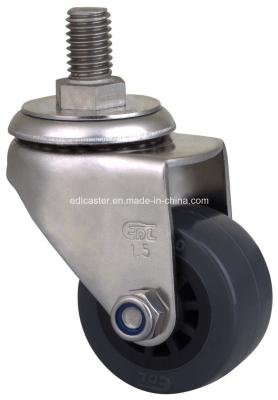 China 35kg Threaded Swivel PU Caster S26315-73 With Brake Stainless 1.5
