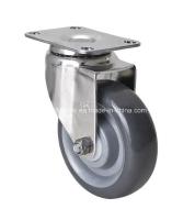 China 110mm Diameter Stainless Steel Plate Swivel PU Caster S5414-75 with Customized Request for sale