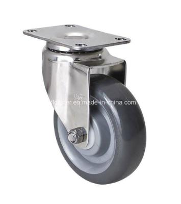 China 110mm Diameter Stainless Steel Plate Swivel PU Caster S5414-75 with Customized Request for sale