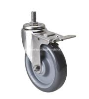 China 110kg Load Capacity PU Caster S5445-75 with Threaded Brake 5