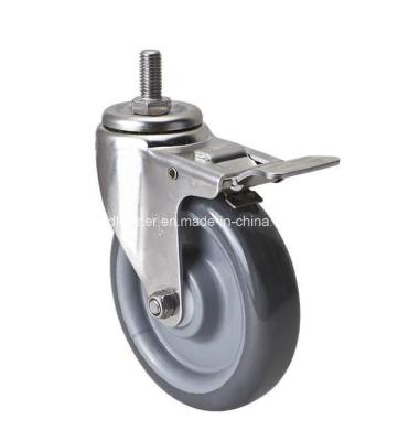 China 110kg Load Capacity PU Caster S5445-75 with Threaded Brake 5