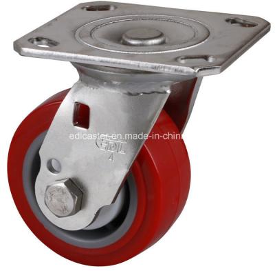 China Stainless Plate Swivel TPU Caster S7114-85 with 5mm Thickness and 230kg Maximum Load for sale