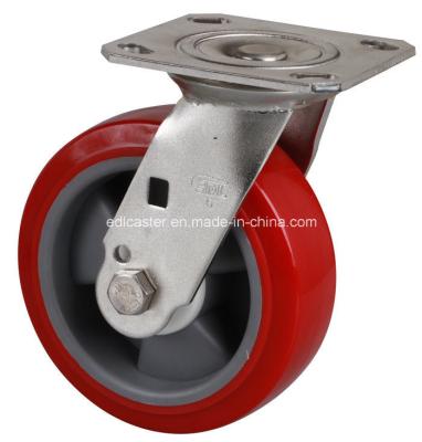 China 270kg Maximum Load Stainless Steel Plate Swivel TPU Caster S7116-85 6