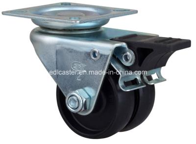 China 2mm Thick Bolt Bearing Type 80kg Plate Brake PA Machine Caster 3122-13 for Industrial for sale