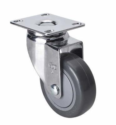 China Edl Chrome 3 80kg Plate Swivel Caster with Customization Option PU Wheel Material for sale