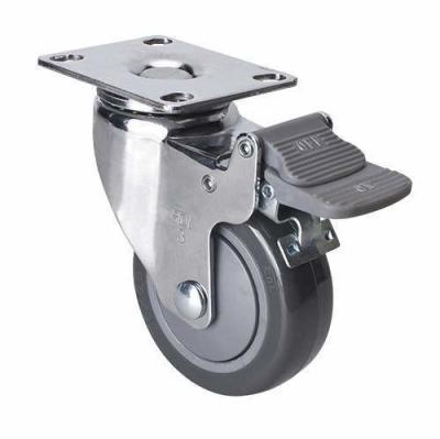 China 2.5mm Thickness PU Wheel Material 80kg Plate Brake PU Caster 3723-77 for Edl Chrome 3 for sale