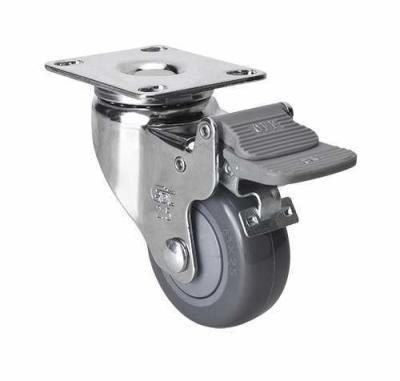 China Edl Chrome 2.5mm Thickness 80kg Plate Brake PU Caster 37225-77 Customized Request for sale