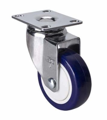 China 80kg Plate Swivel TPU Caster 3713-87 Customized Request and Single Ball Bearing Type for sale