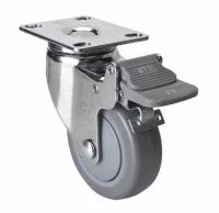 China Edl Chrome 3 70kg Plate Brake TPE Caster with 2.5mm Thickness and Chrome Plated for sale