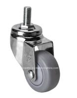 China Edl Chrome 2.5mm Thickness 100mm Diameter 70kg Threaded Swivel TPE Caster 37325-57 for sale