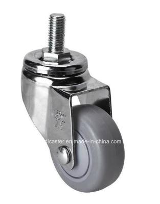 China Edl Chrome 2.5mm Thickness 100mm Diameter 70kg Threaded Swivel TPE Caster 37325-57 for sale