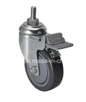 China 130kg Threaded Brake PU Caster Z5744-77 with Customized Request and PU Wheel Material for sale