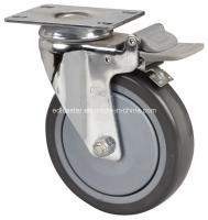 China 130kg Plate Brake PU Caster for Edl Chrome 5 Inch 5725-77 Chrome Plated Performance for sale