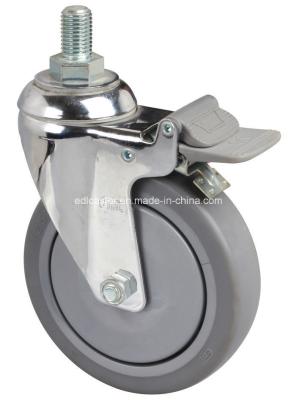 China 110kg Threaded Brake TPE Caster for Edl Chrome 5 TPE Wheel Material Brake Included for sale
