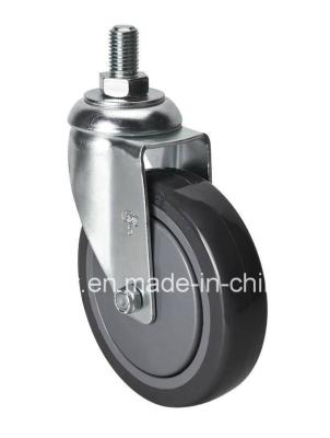China 130kg Threaded Swivel PU Caster Z5735-77 for Customization and Grey Color Application for sale