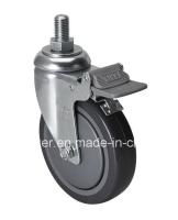 China Customization on Edl 130kg Threaded Brake PU Caster Z5745-77 for Medium Duty Edl for sale