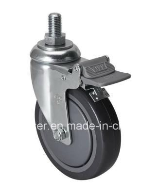 China Customization on Edl 130kg Threaded Brake PU Caster Z5745-77 for Medium Duty Edl for sale