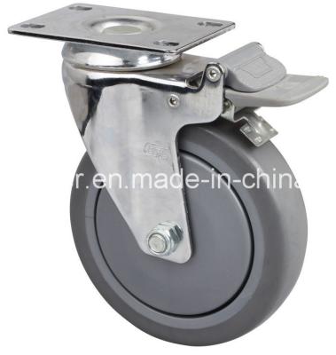 China 110kg Plate Brake TPE Caster Z5725-57 Heavy Duty Solution for Edl Medium 5 Needs for sale