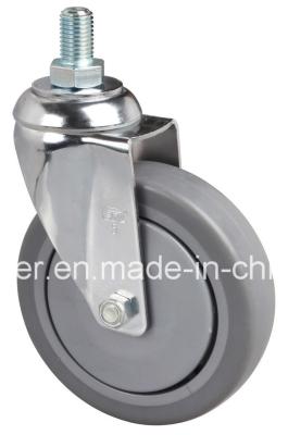 China 110kg TPE Caster in Grey Color with Zinc Plated Swivel Threaded Edl Medium Z5735-57 for sale