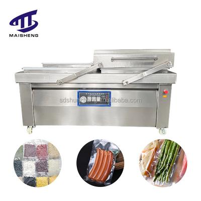 China Maisheng Automatic Industrial Continuous Vacuum Sealer Packing Machine Chicken Feet Sausage Meat Vacuum Packaging Machine for sale