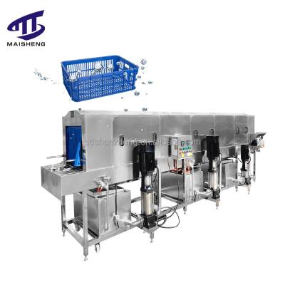 China Industrial Plastic Crates Washing Machine  304 Stainless Steel Tunnel Washer for Turnover Storage Box With Lid for sale