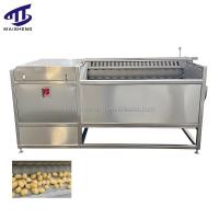 China Industrial Fruit and Vegetable Washing Machine Diamond Roller Yam Peeling Cleaning Equipment Brush Roller Washer Peeler for sale