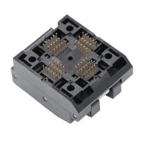 China QFP64 TQFP64 LQFP64 Clamshell Structure Burn in Socket Pitch 0.5mm FPQ-64-0.5-06 STM32 Test Socket Flash Programming for sale