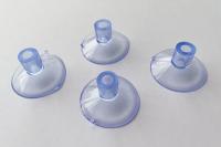 China 35mm Eco Friendly Plastic Vacuum Cup , Vertical Hole Glass Holding Suction Cups With Little Tab for sale