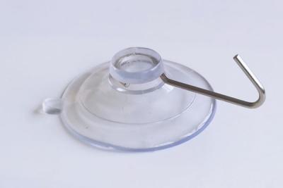 China High duty reuseable 45 mm with metal hooks PVC plastic suction cup for sale