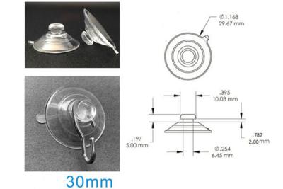 China Clear reusable 30 mm PVC mushroom head replacement plastic suction cup for sale