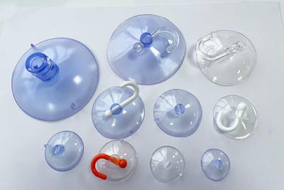 China Factory best price 30,35,40 45, 50 60mm PVC with hole and hooks options plastic suction cup for sale